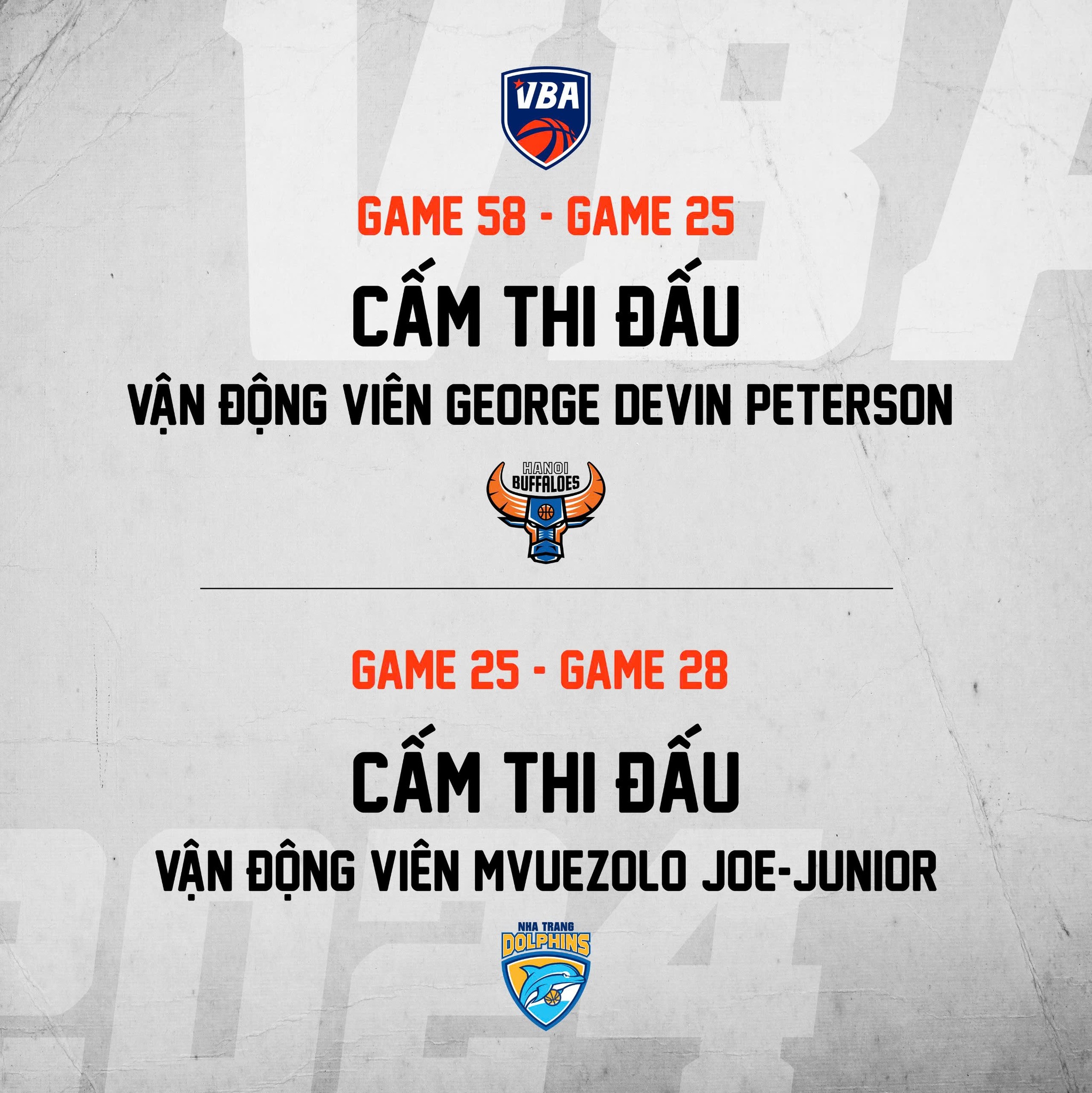 Hậu ẩu đả, 2 sao Hanoi Buffaloes và Nha Trang Dolphins cùng nhận án phạt