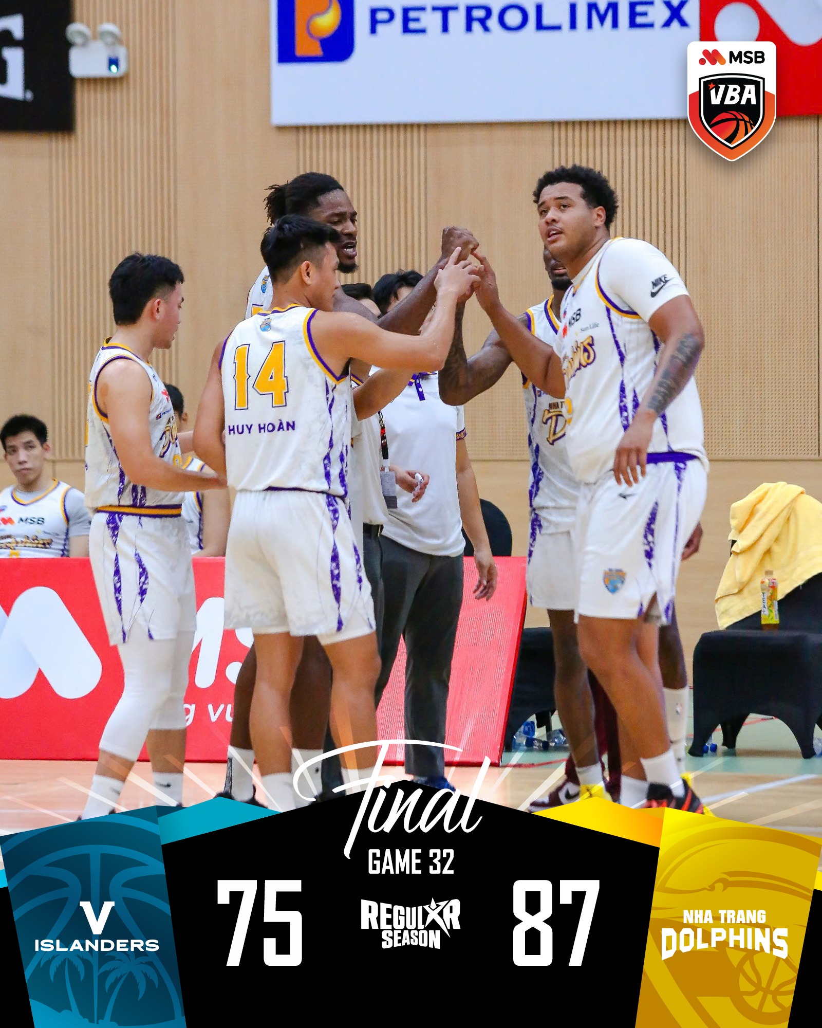 Kết quả VBA 2025 Game 32: Nha Trang Dolphins ngắt chuỗi thua